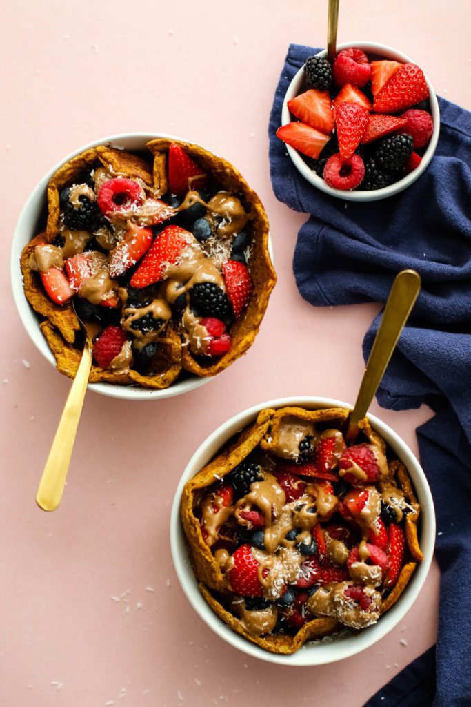 Pumpkin Protein "Pan-crepe" Bowls - Flora & Vino