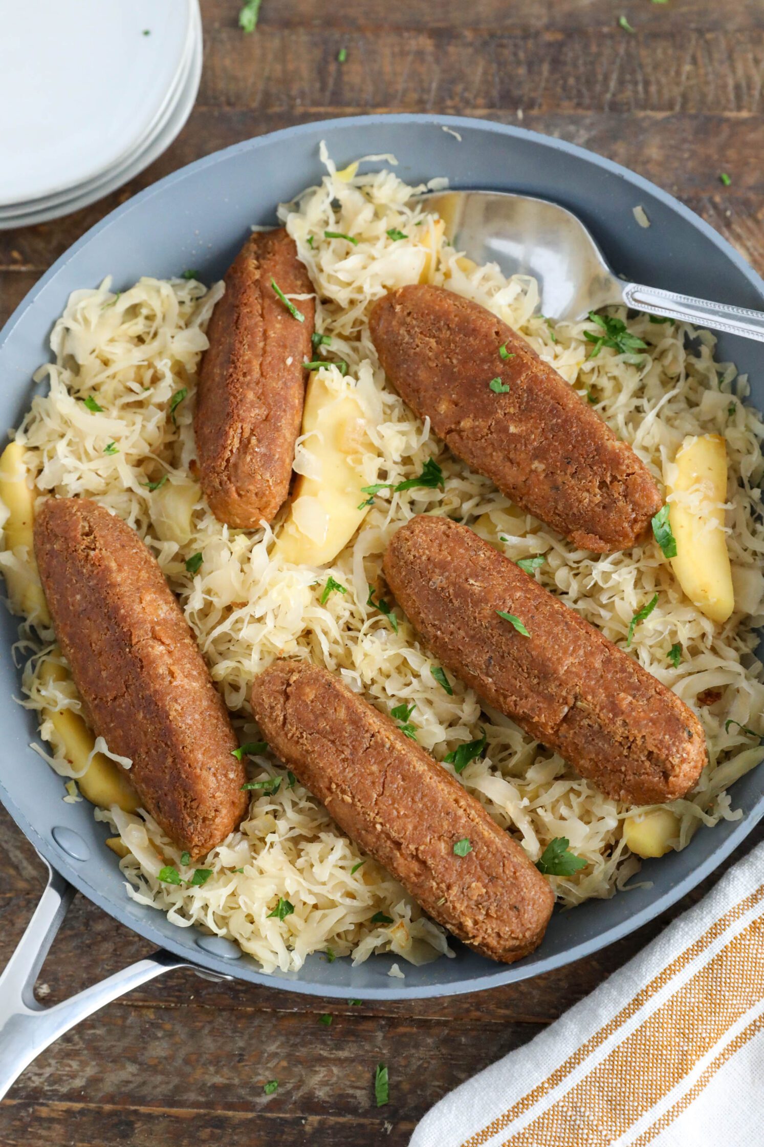 Vegan Bratwurst with Sauerkraut Recipe - Flora & Vino